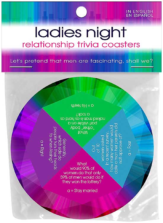 ladies night relationship trivia coaters game