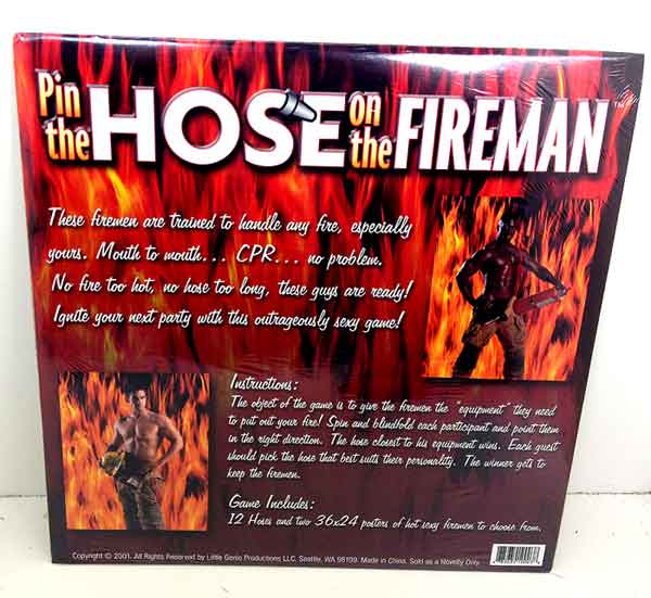 Pin the Hose on the Fireman Bachelorette Party Game Supplies Ideas