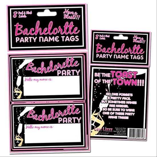 Bachelorette Party Favors - Toast of the Town Bachelorette Name Tags